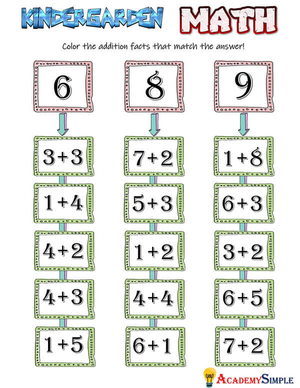 Math, Addition Worksheet #2 - Academy Simple