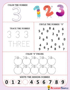 Free Printable Number Tracing Worksheets Bundle - Academy Simple