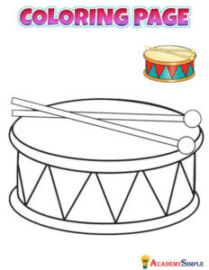 Coloring Worksheet - Drum - Academy Simple