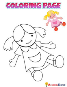 Coloring Worksheet - Doll - Academy Simple