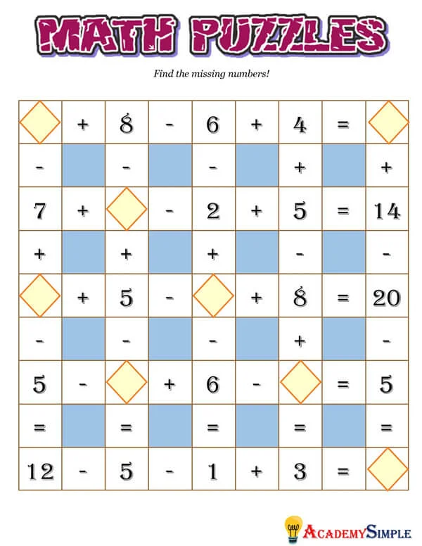 Fun Math Puzzle Worksheets For 3rd Grade Math Games For Grade 3 | List