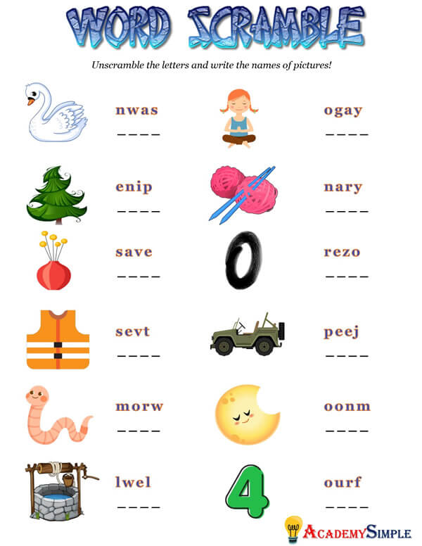 Word Scramble 3 Academy Simple Word Scramble 3 Academy Simple