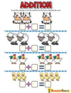 Picture Addition - Animals #1 - Academy Simple