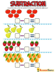 Picture Subtraction - Fruits - Academy Simple