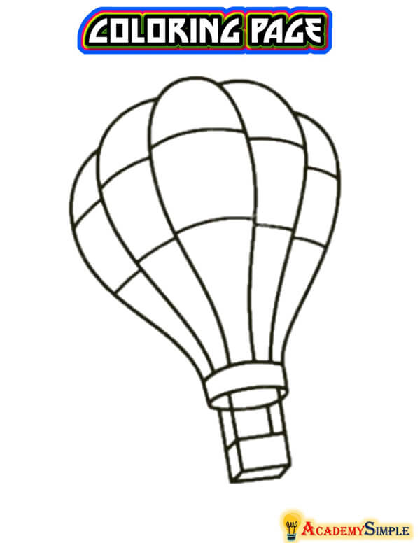 Coloring Worksheets - Hot Air Balloon - Academy Simple