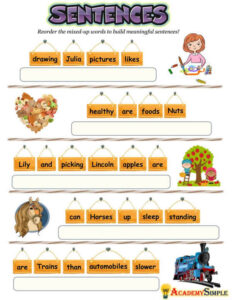 Scrambled Sentences Worksheet #9 - Academy Simple