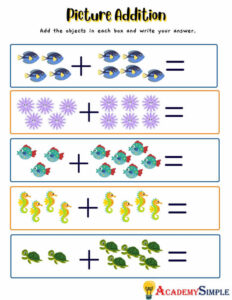 Picture Addition - Sea Animals - Academy Simple