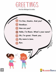 Greetings - Order the Dialogue - Academy Simple