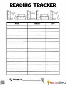 Printer Friendly Reading Tracker - Academy Simple