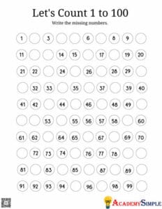 Printable Counting 1 to 100 Worksheet, Tips to Help with Counting ...